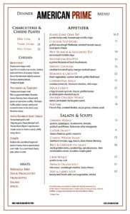 Dinner Menu – American Prime