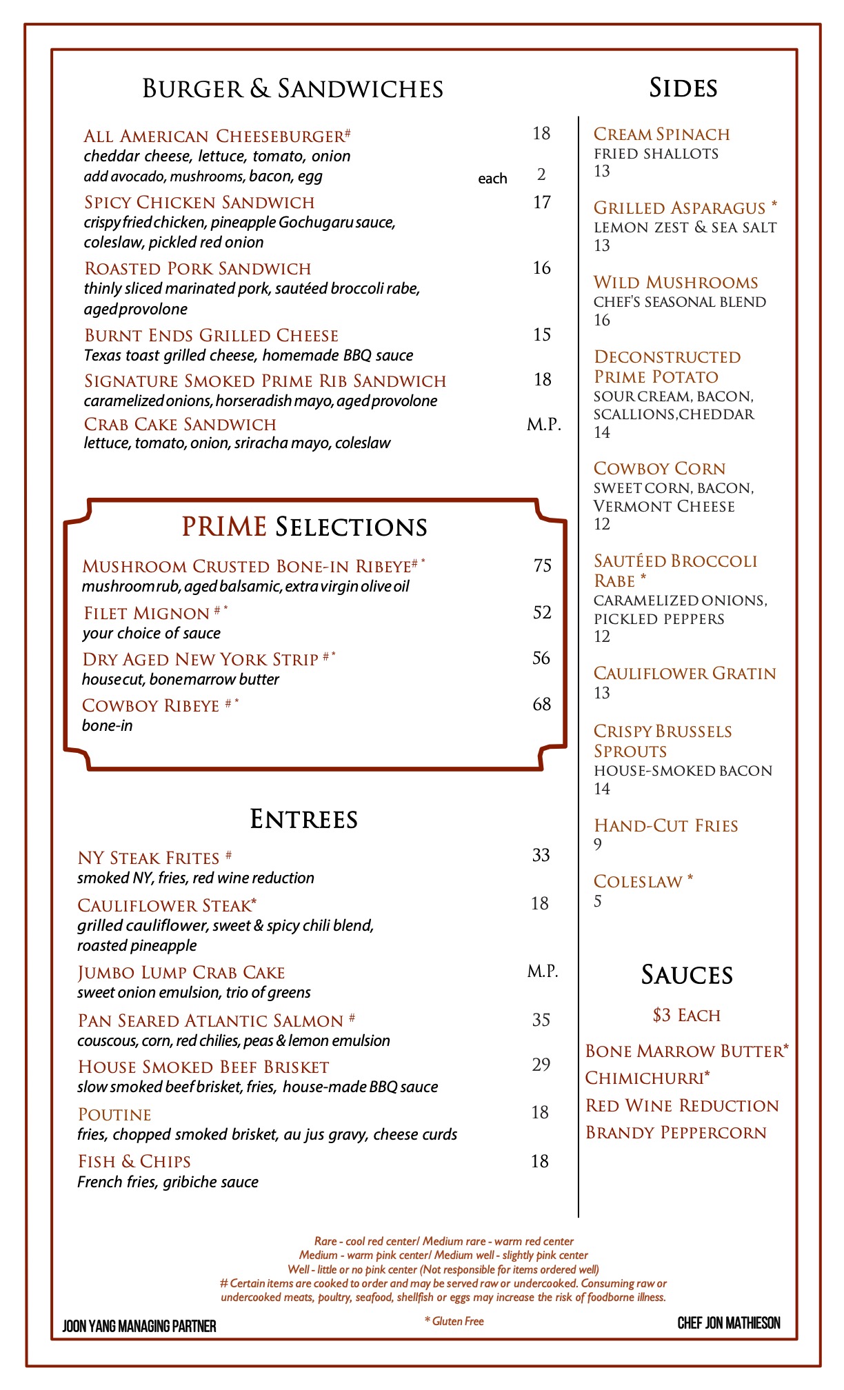 Lunch – American Prime